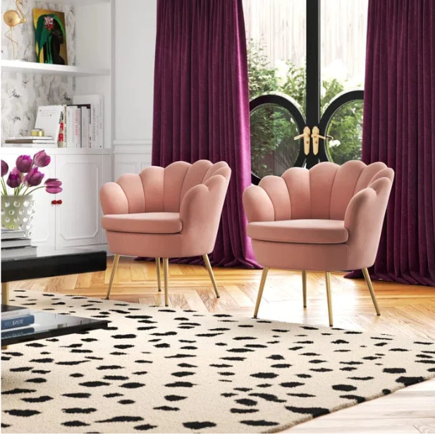 Pink barrel chair store